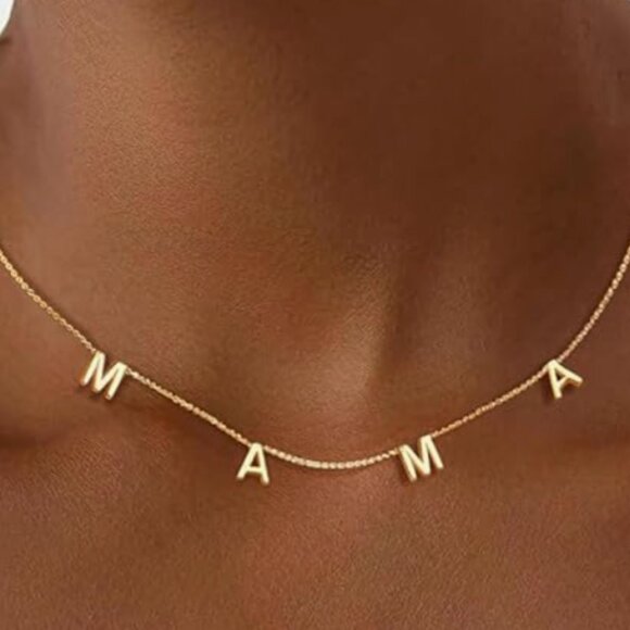 Jewelry | Mama Gold Letter Necklace Elegant Minimalist Luxury Jewelry ...